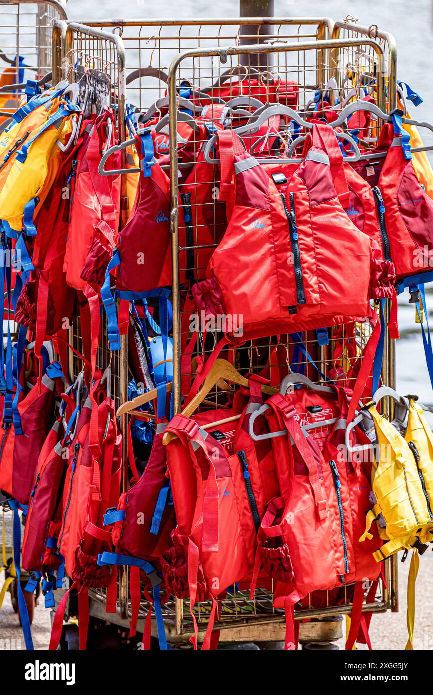 brightly coloured lifejacket, buoyancy aid, life vest, flotation ...