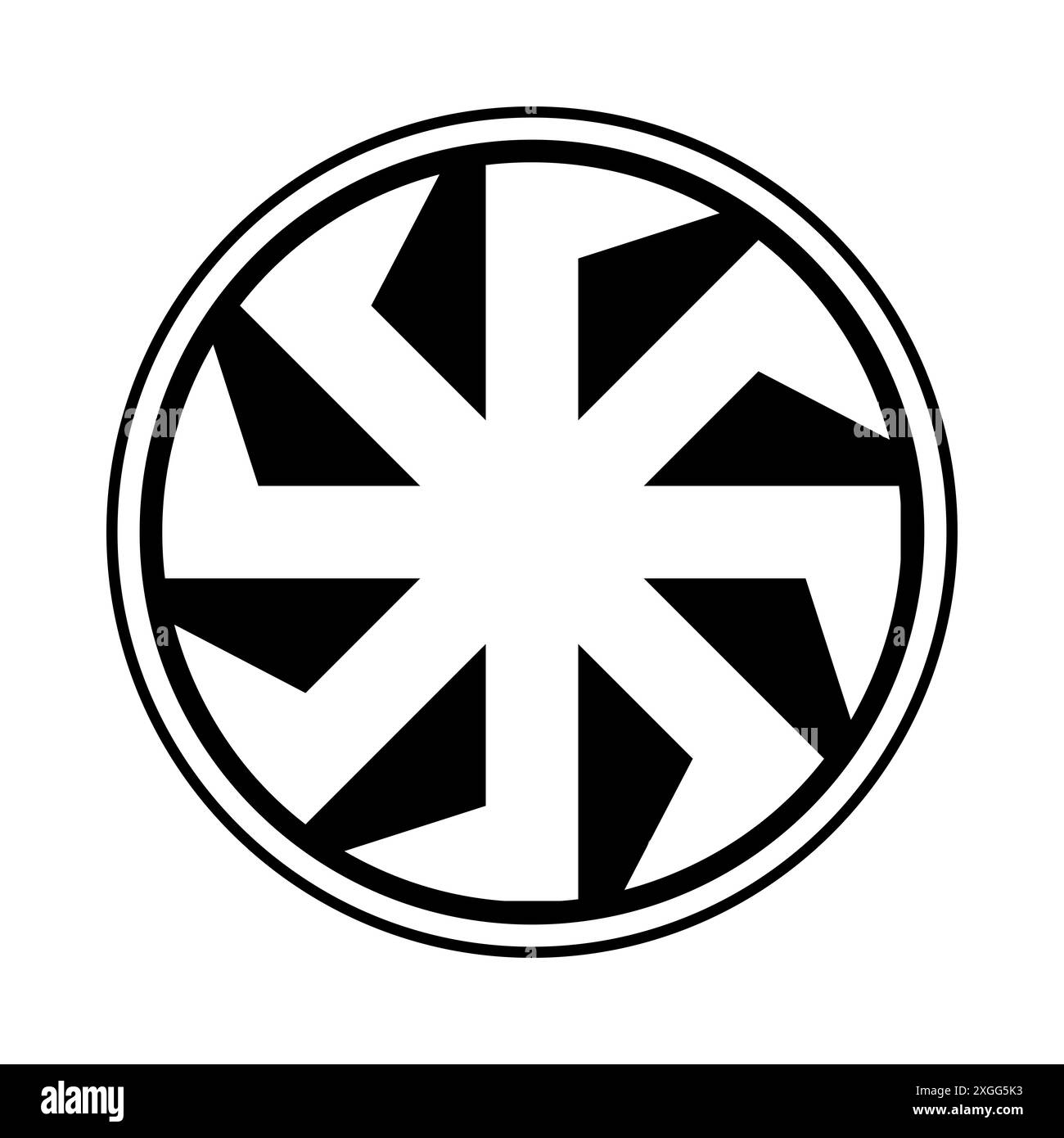 Kolovrat symbol icon illustration in a circle Stock Photo - Alamy