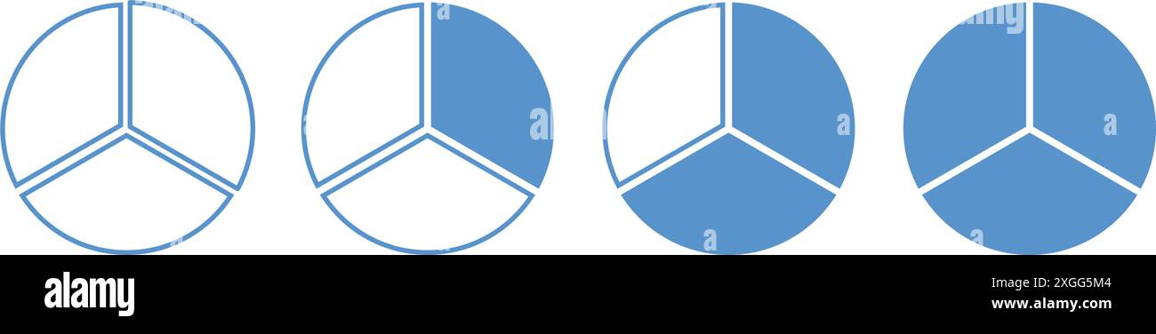 Circle division infographic icon. Pie chart divided 3 equal parts ... Circle division infographic icon. Pie chart divided 3 equal parts ...