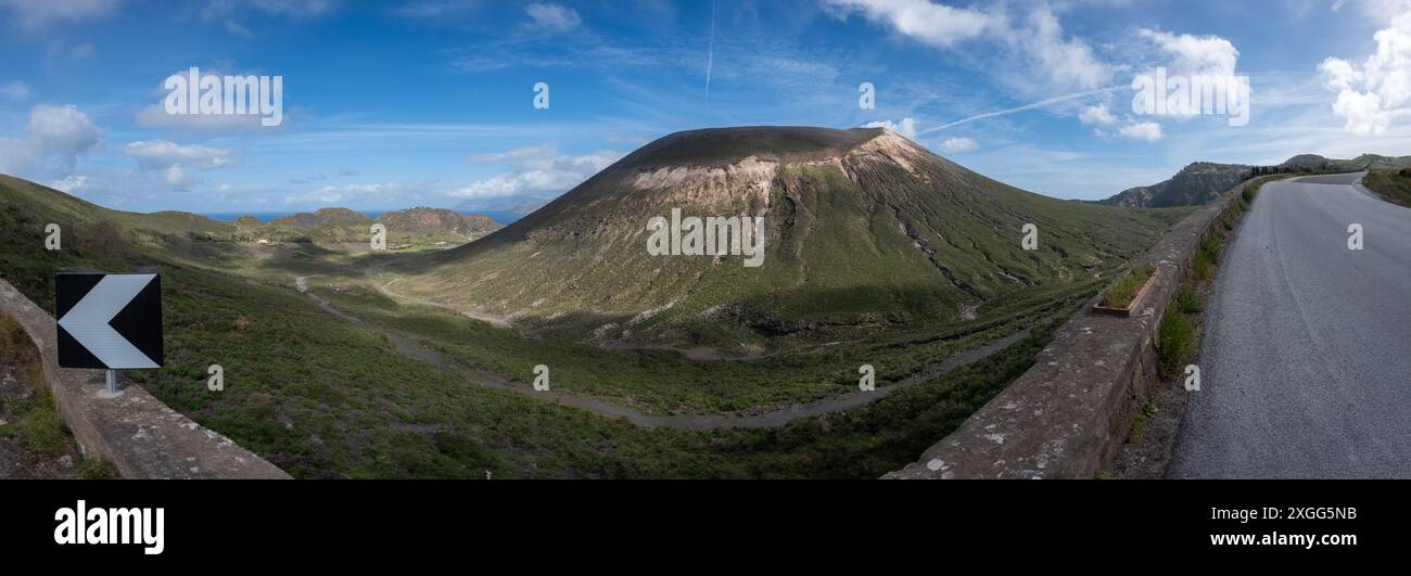Panoramic view of Vulcano island, Aeolian Islands, Italy Stock Photo ...