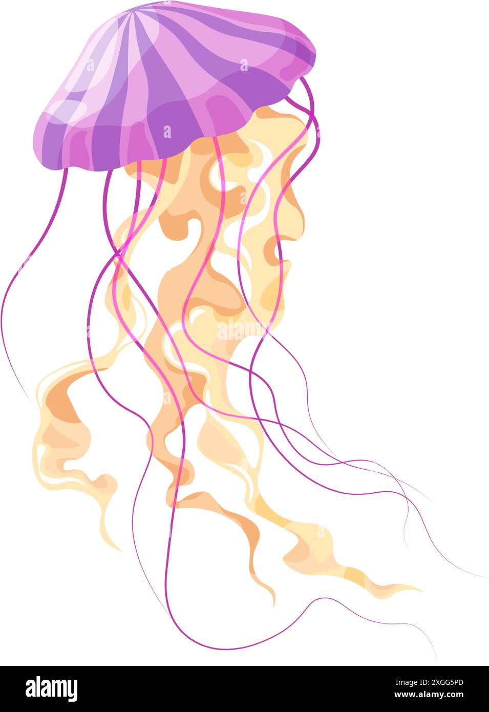 Purple Yellow Jellyfish Vector vector Stock Vector Image & Art - Alamy