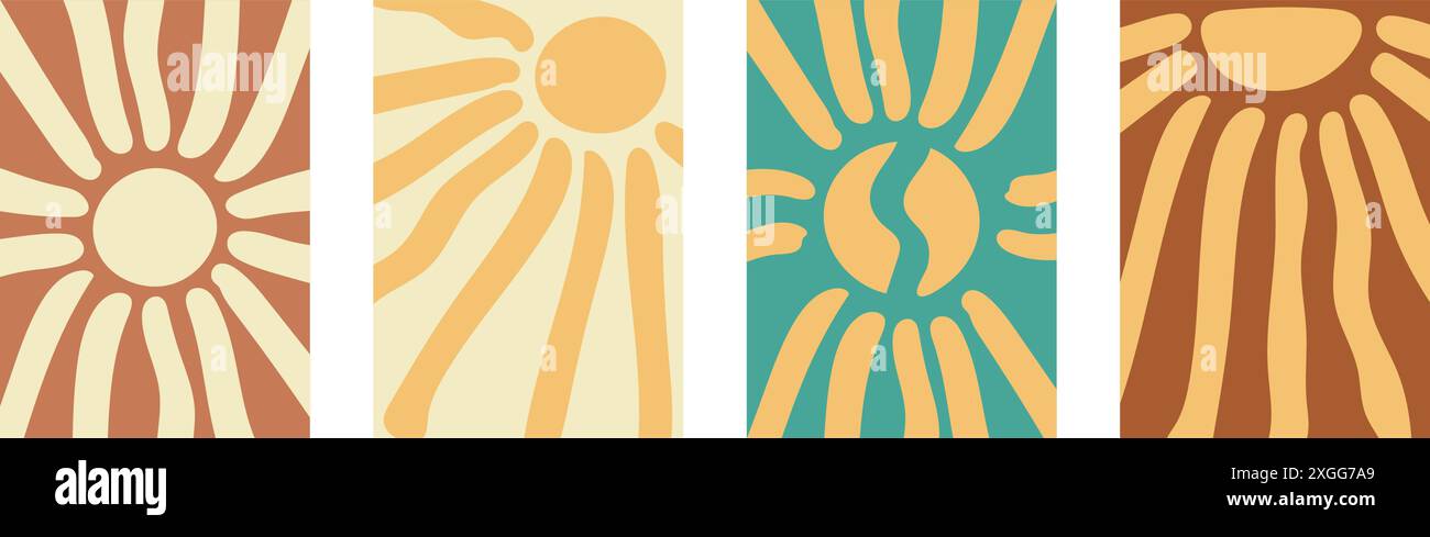 Retro sun template set for brochures, advertising, flyers. Sunburst ...
