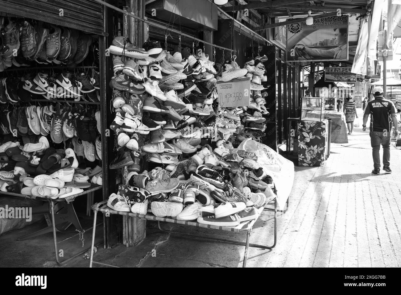 Colorful sneakers pattern Black and White Stock Photos & Images - Alamy