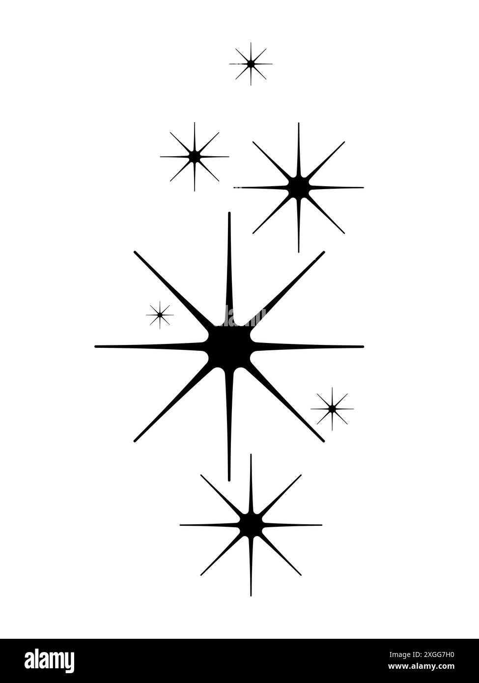 Retro sparkle icons collection. Set of star shapes. Templates for ...