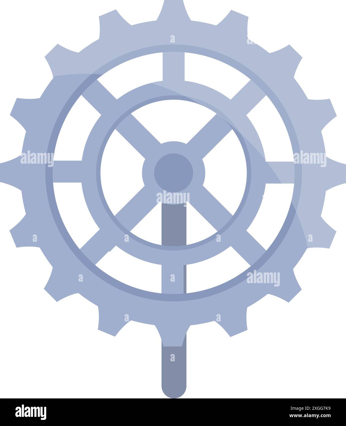 Flat style icon of a clockwork gear rotating on a stick, a concept of ...