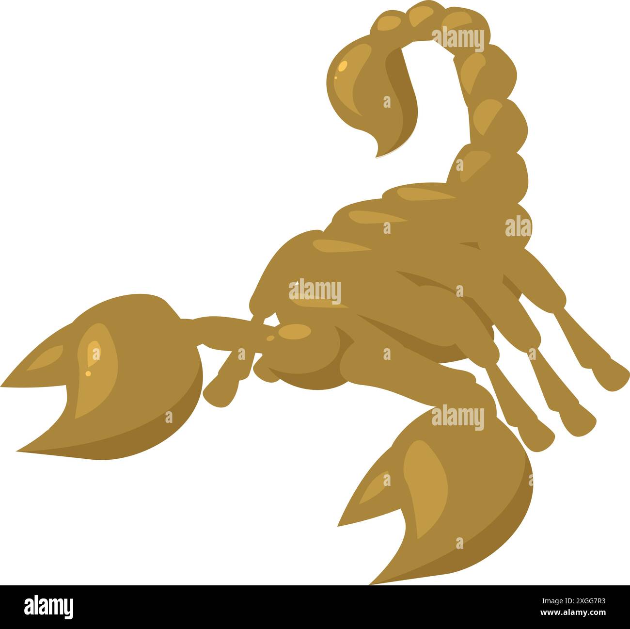Golden scorpion standing in attacking position, a representation of the ...