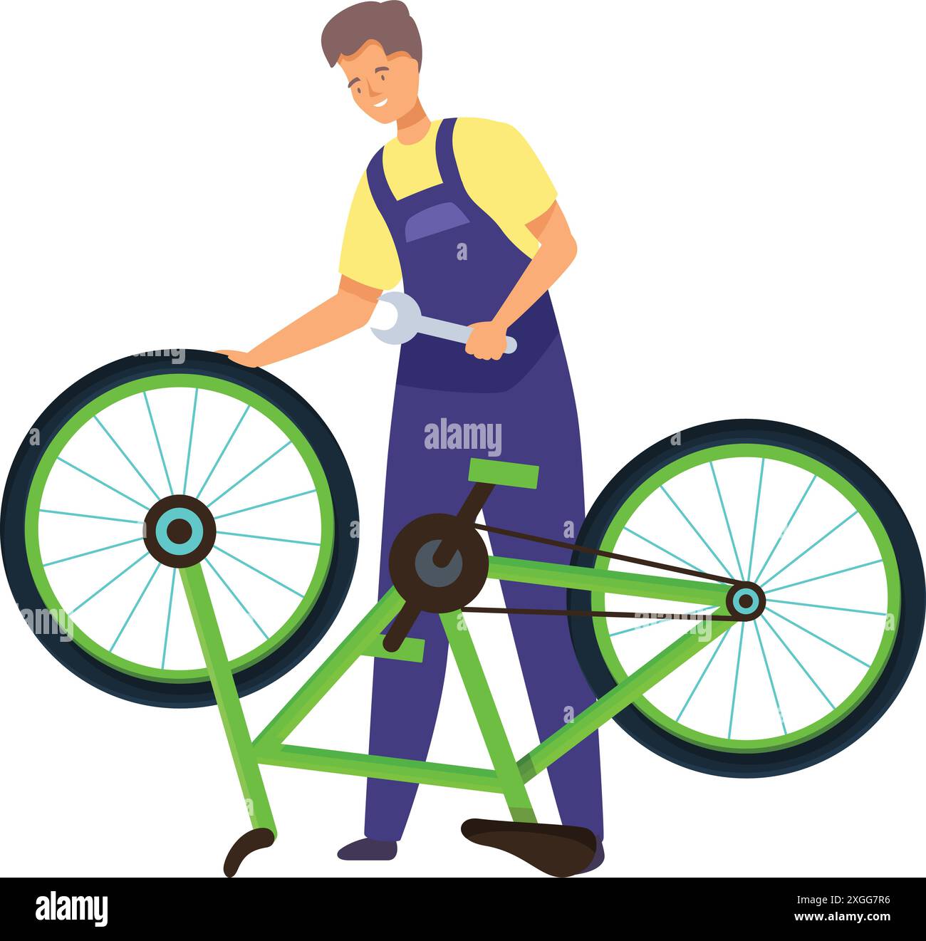 Mechanic wearing blue overalls Stock Vector Images - Alamy
