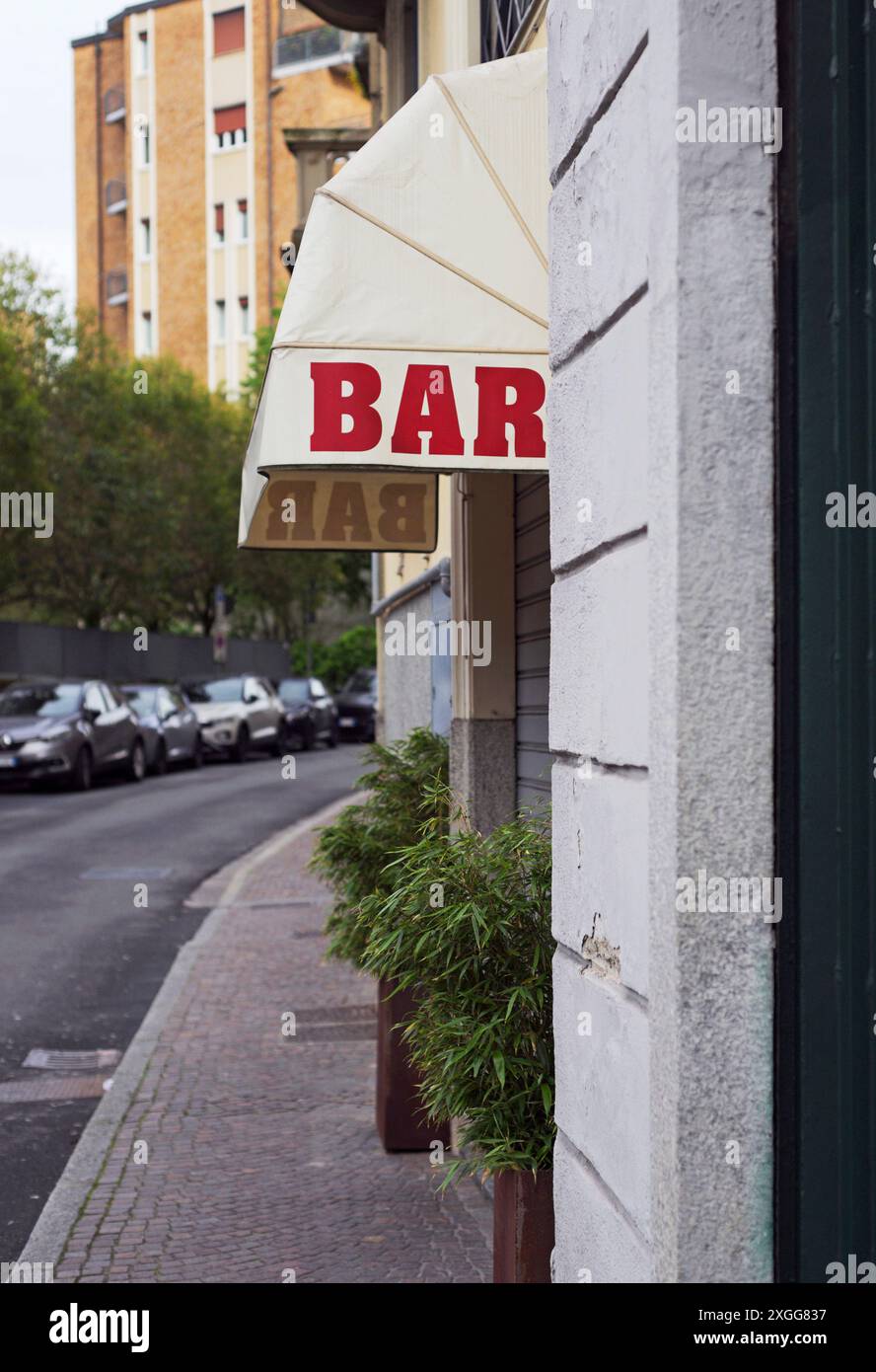 bar sign, Como, Italy Stock Photo - Alamy