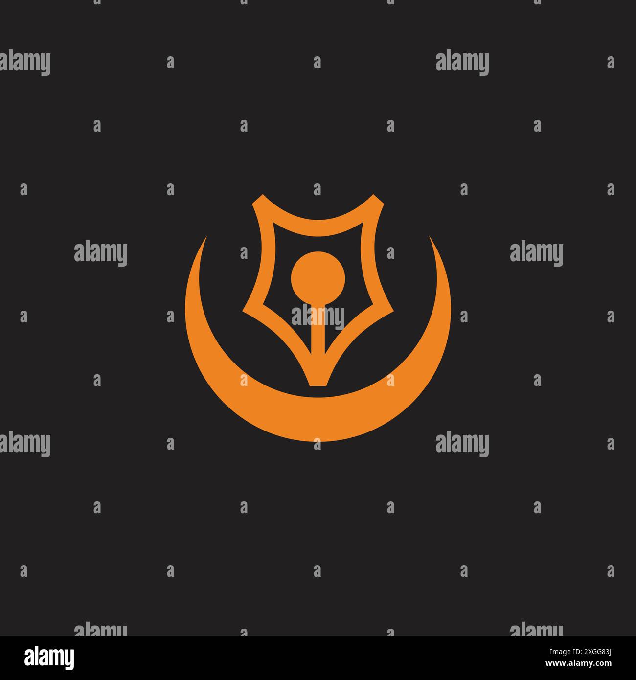 moon pen write education school islamic logo vector Stock Vector Image ...