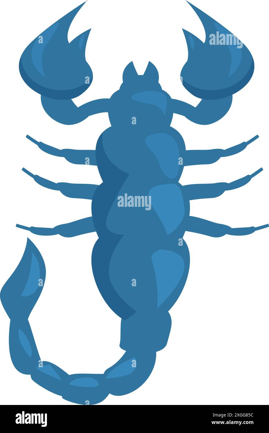Blue scorpion spreading its claws and tail ready to sting representing ...