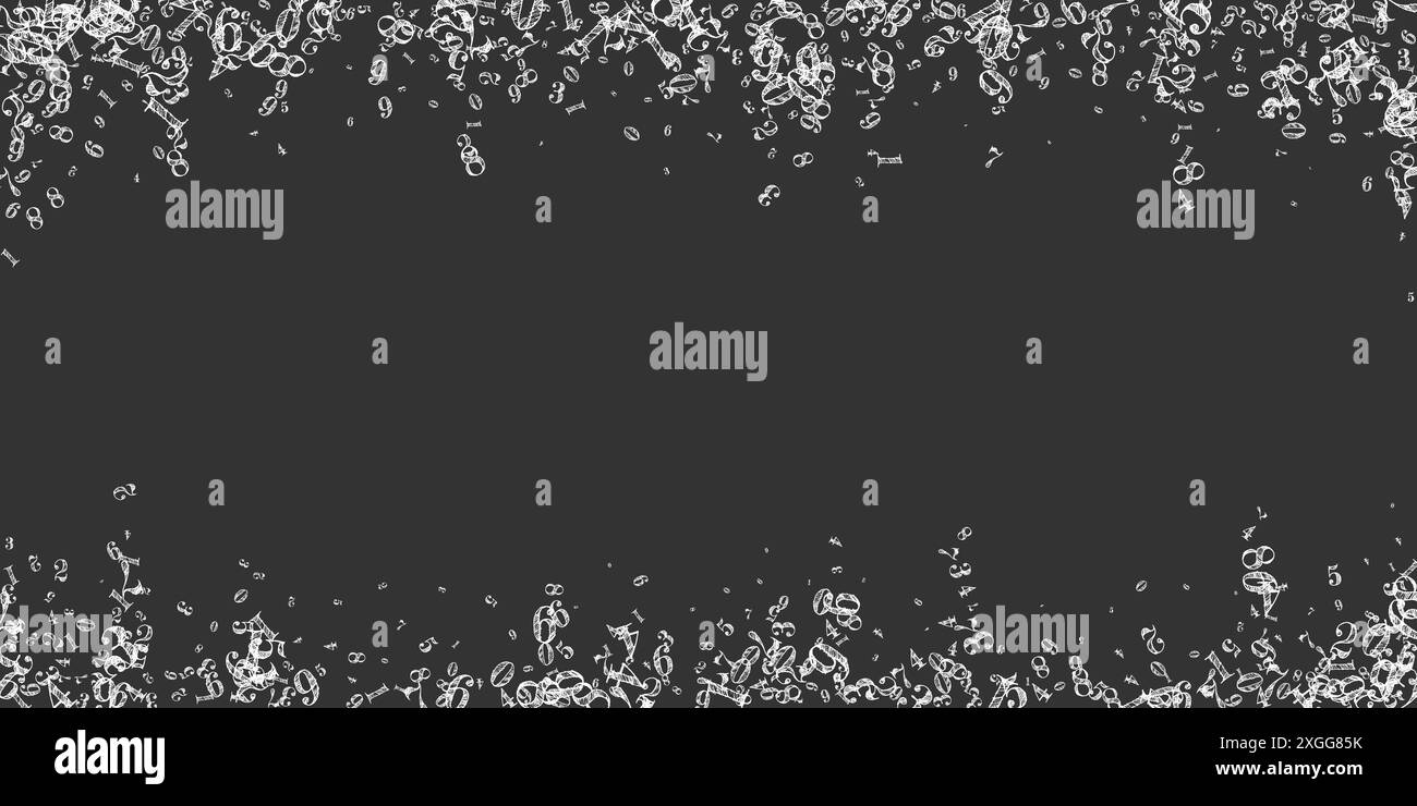 Flying digits and numbers. School math notebook cover. Back to school ...