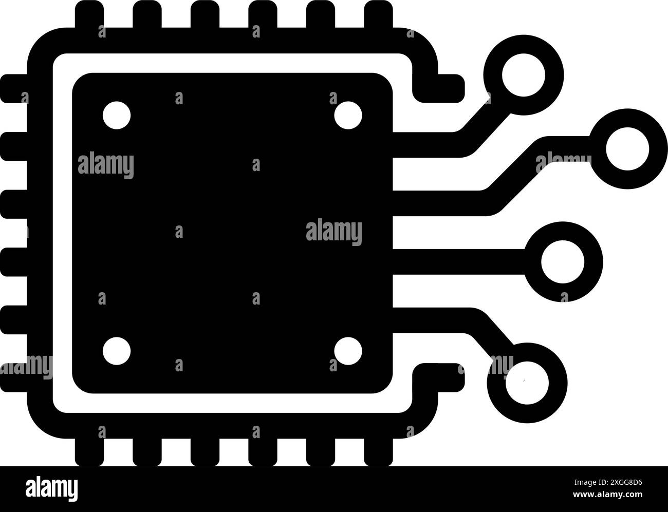 Semiconductor Circuit Board Microchip Vector Icon Illustration
