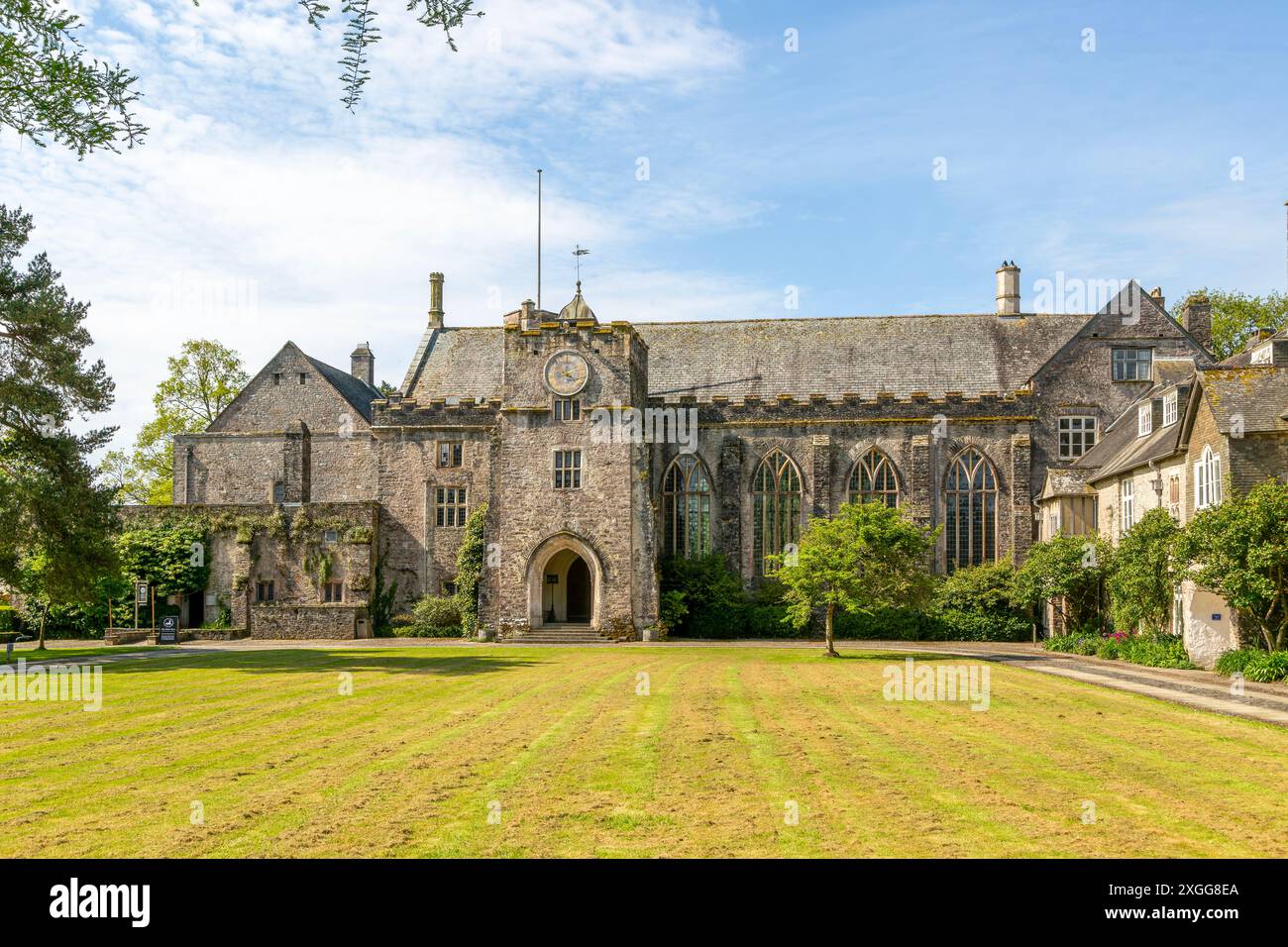 The Great Hall in courtyard of Dartington estate, Darlington, south ...
