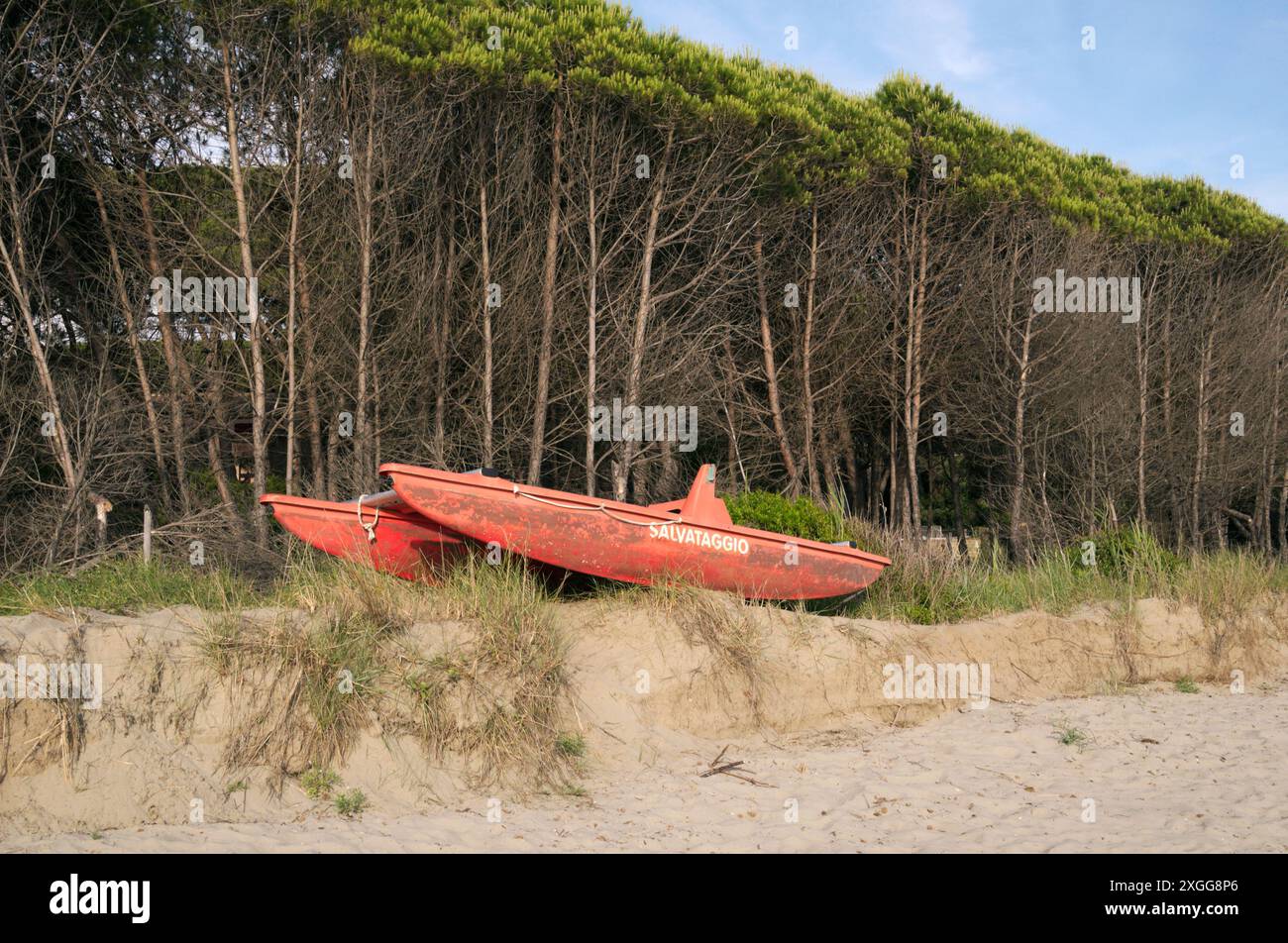 stranded rescue boat, Follonica, Maremma, Tuscany, Italy Stock Photo ...