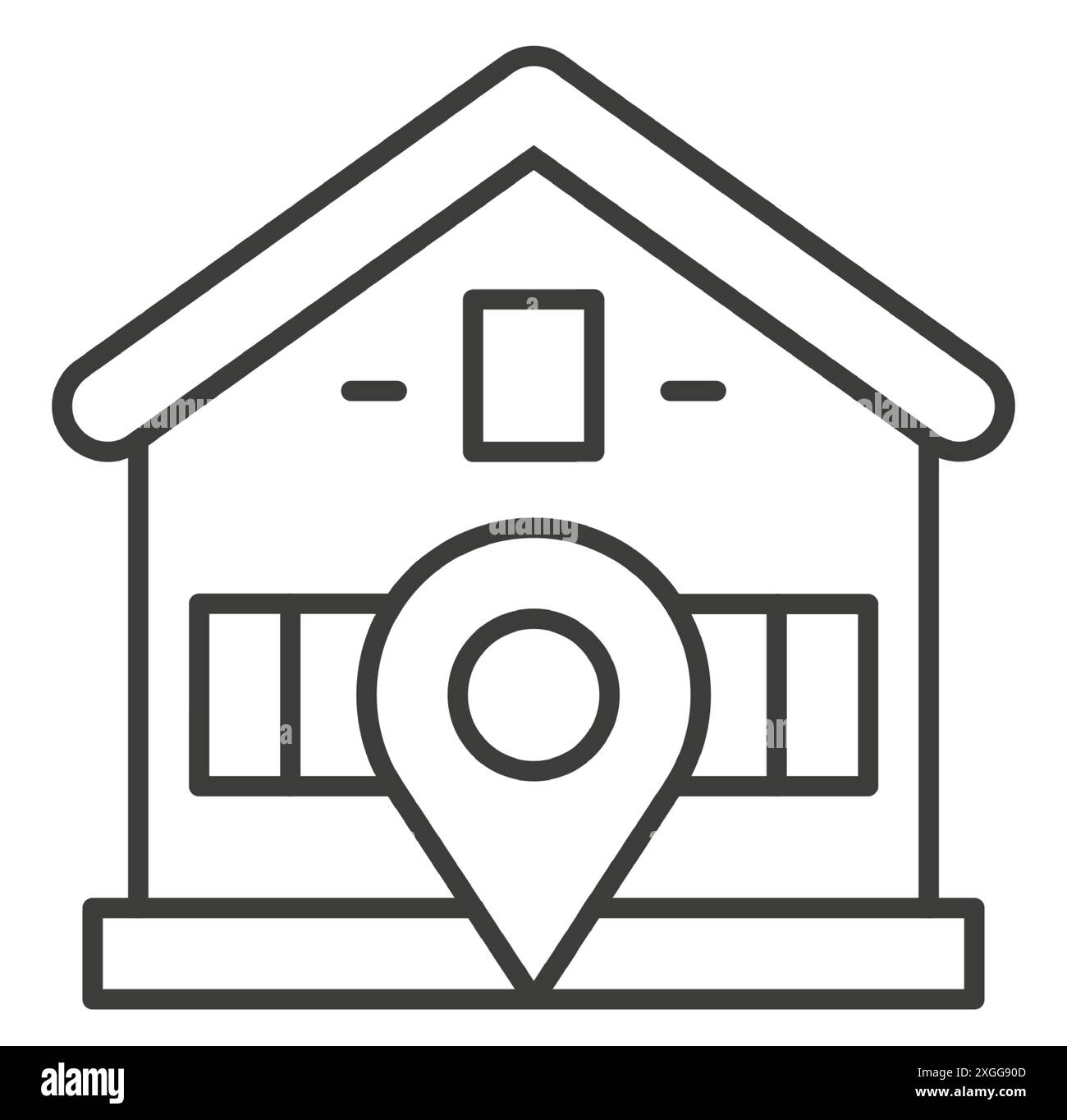 Real estate agency home address location index map pin thin line art ...
