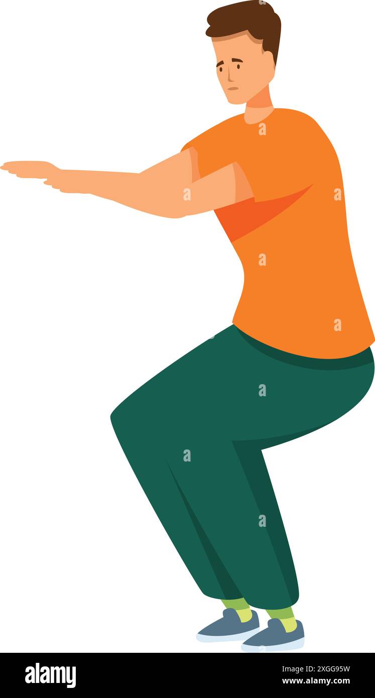 Man squat one leg Stock Vector Images - Alamy