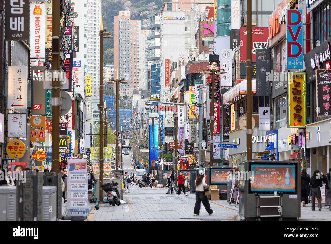 Shops on Seomyeon Young Street, Seomyeon, Busan, South Korea, Asia ...