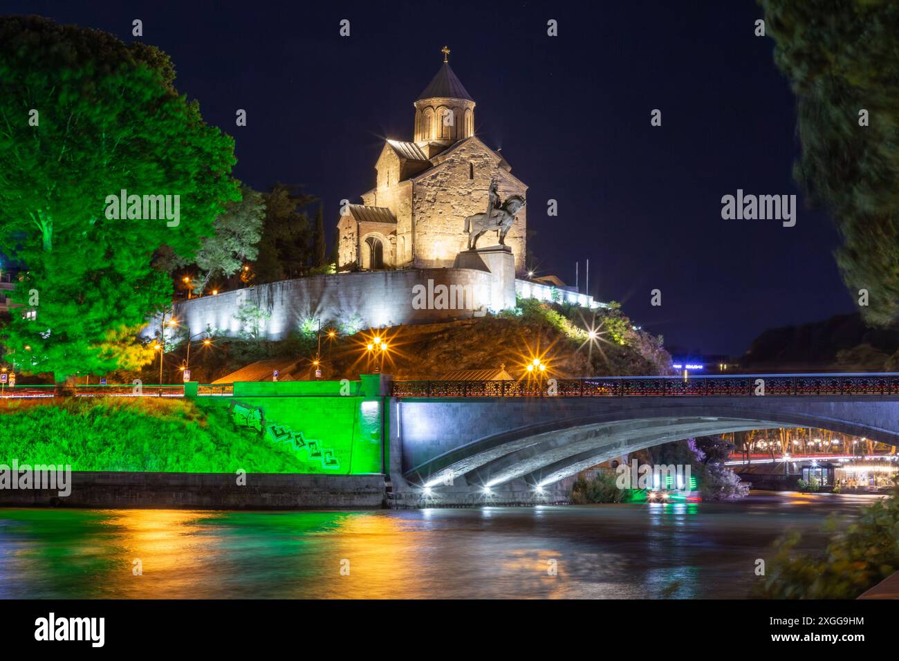 Tbilisi, Georgia - 26 JUNE, 2024: The Metekhi church of the Nativity of ...