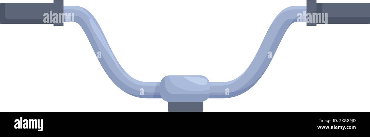 Metallic bicycle handlebar with black rubber grips hi-res stock ...