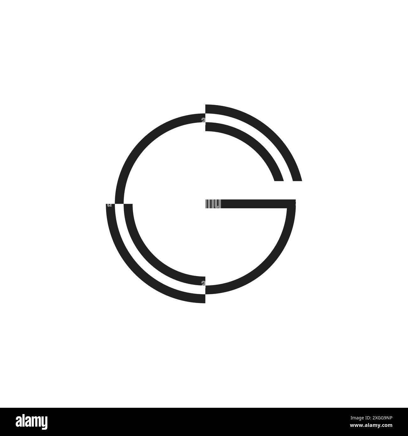 letter g circles pixels motion simple logo vector Stock Vector Image ...