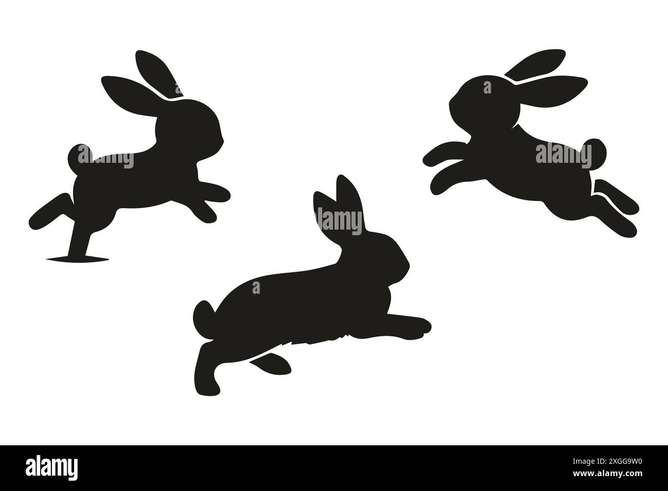 Leaping hare silhouette Cut Out Stock Images & Pictures - Alamy