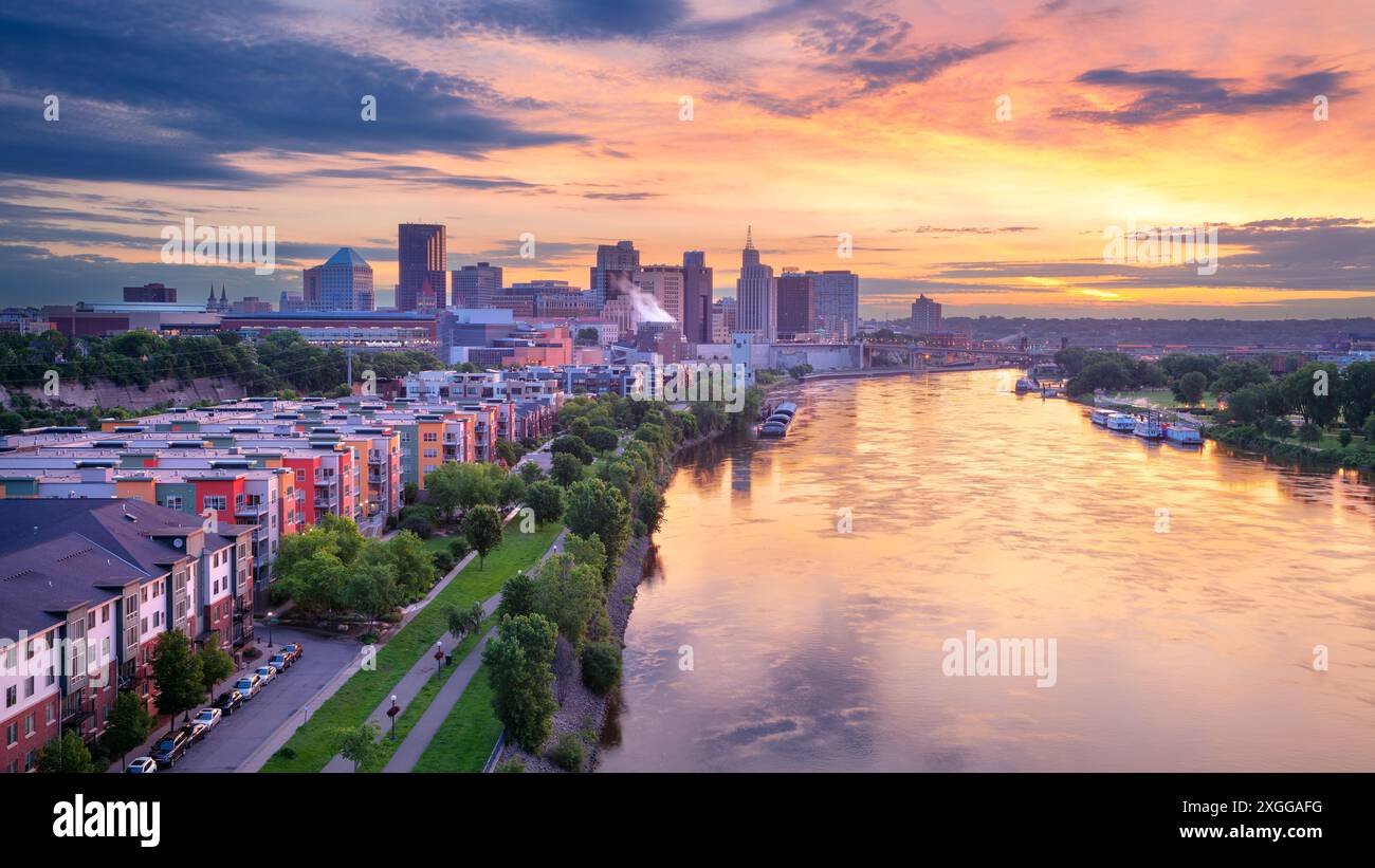Saint Paul, Minnesota, USA. Aerial cityscape image of downtown St. Paul ...