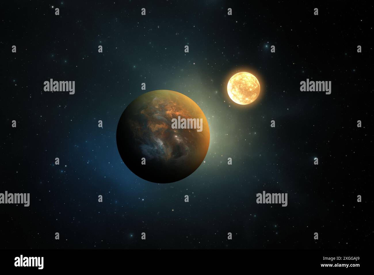 Planet outside our solar system. Exoplanet and exoplanetary system ...
