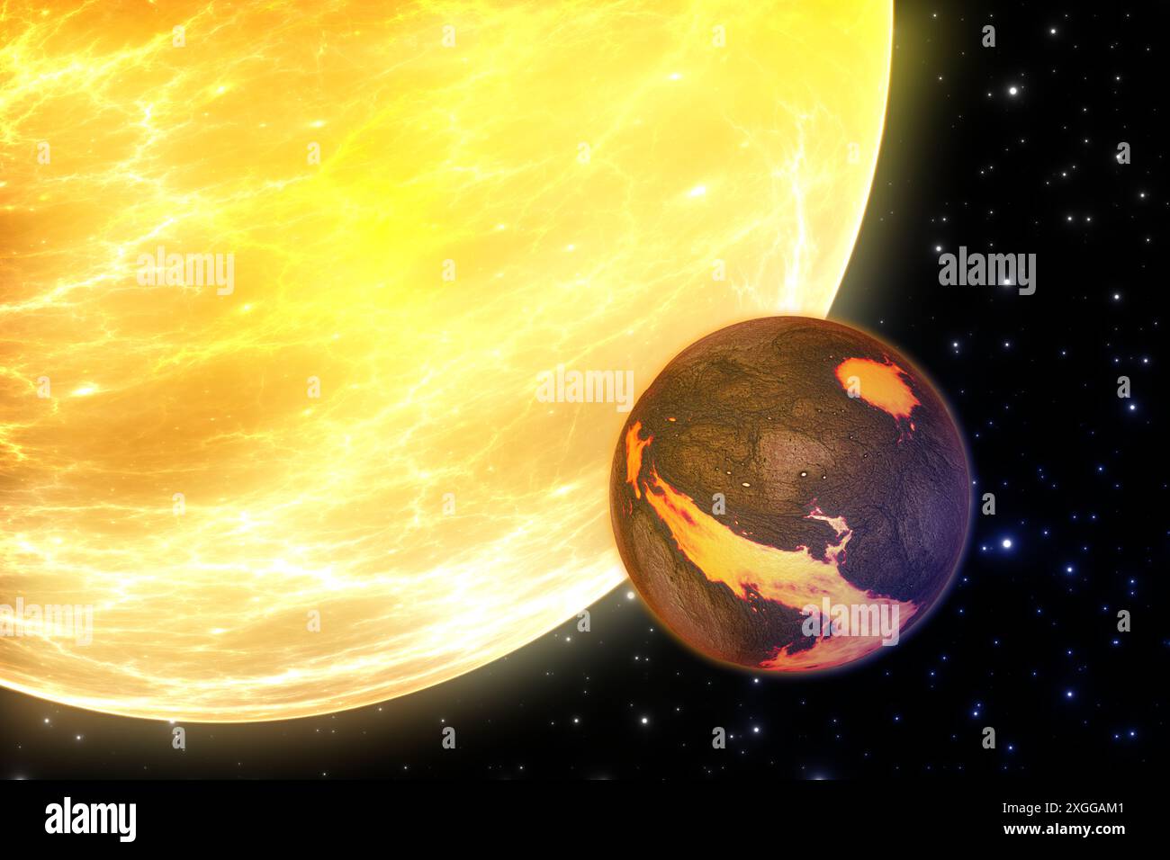 Planet outside our solar system. Exoplanet and exoplanetary system ...