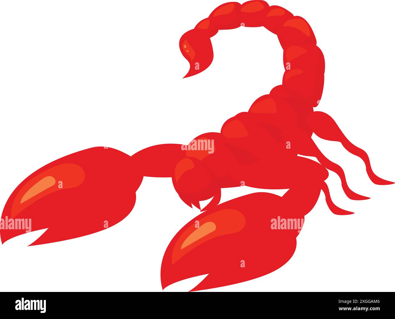 Red scorpion standing on white background showing claws Stock Vector ...