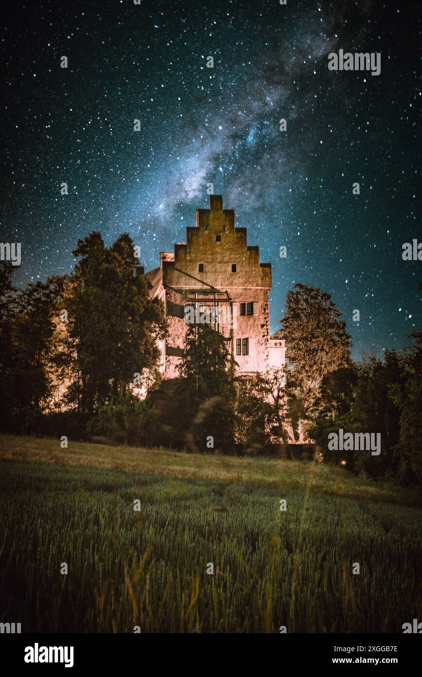 castle, architecture, night, sky, house, building, church, history ...