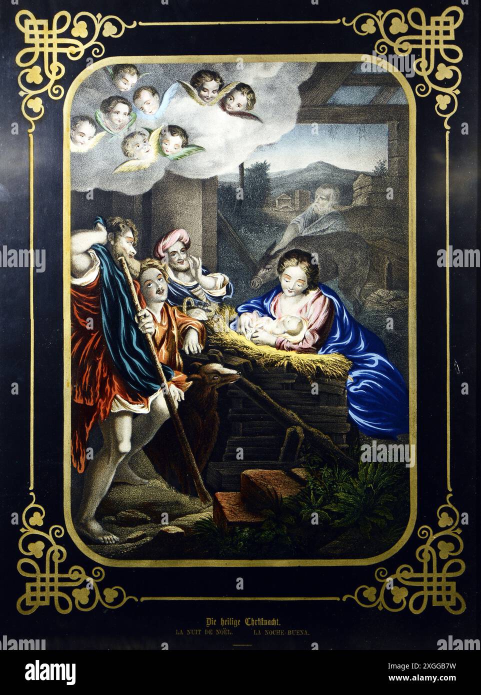 The nativity with the adoration of the shepherds hi-res stock ...