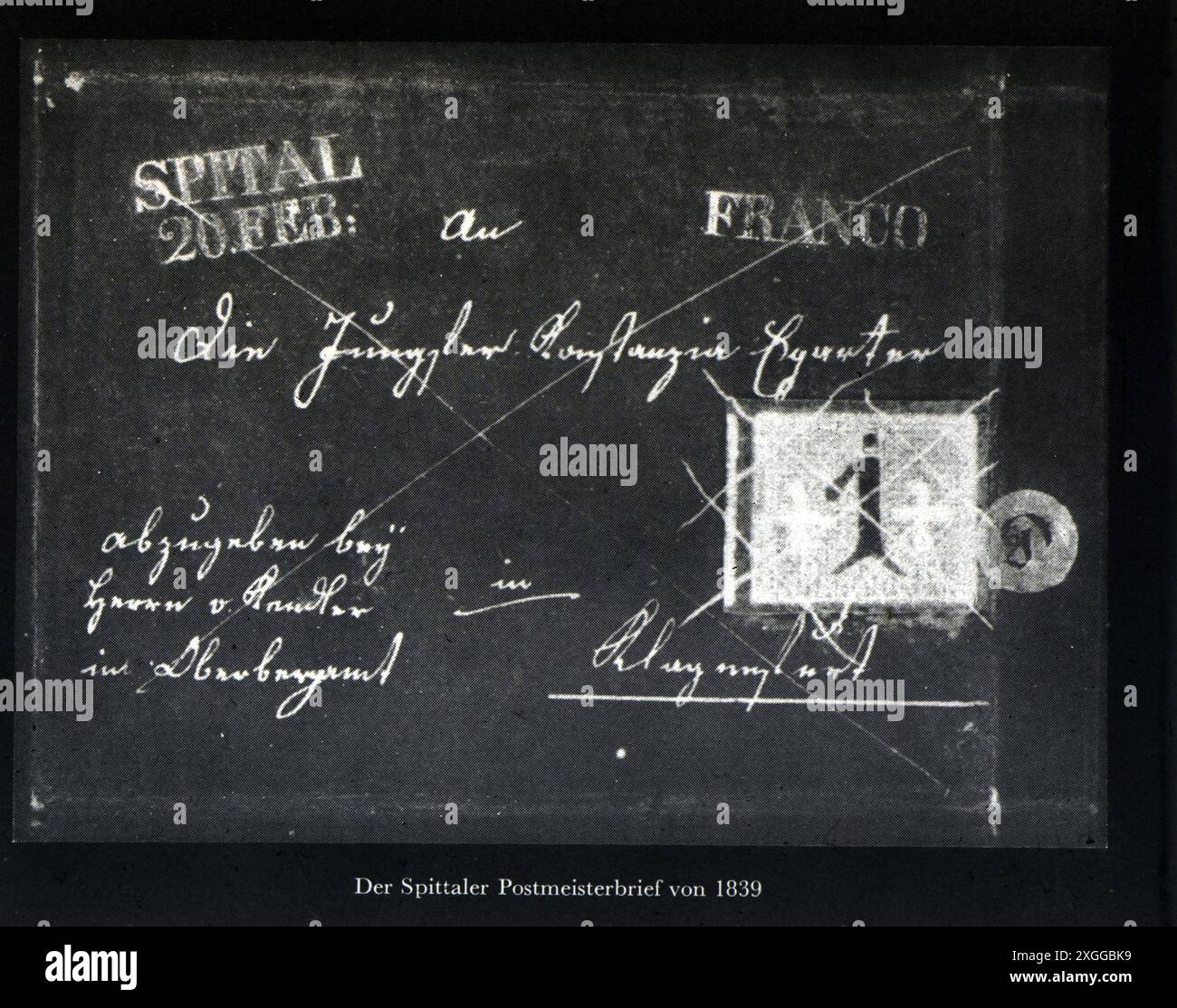 mail, envelope, Spittal postmaster letter, with 1 Kreuzer fee stamp of ...