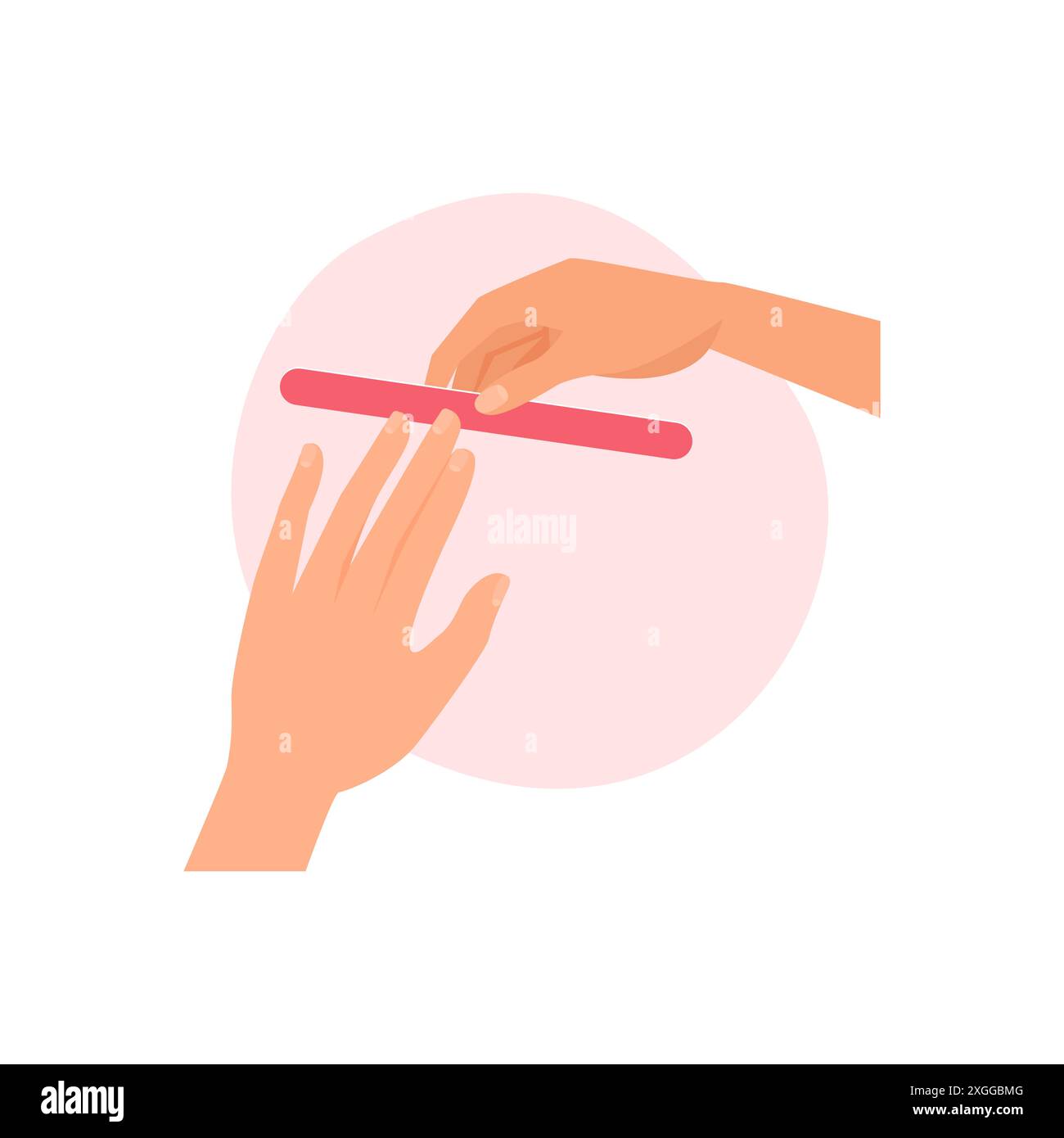 Hands filing nails with nail file during manicure spa treatment vector ...