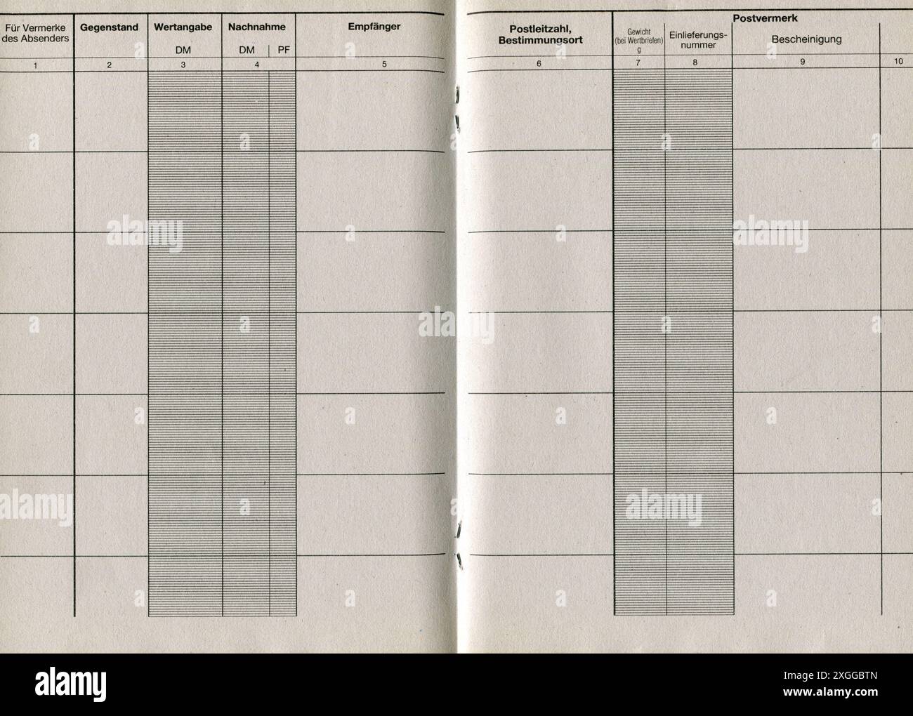 mail, form, German Federal Post Office, certificate of mailing register ...