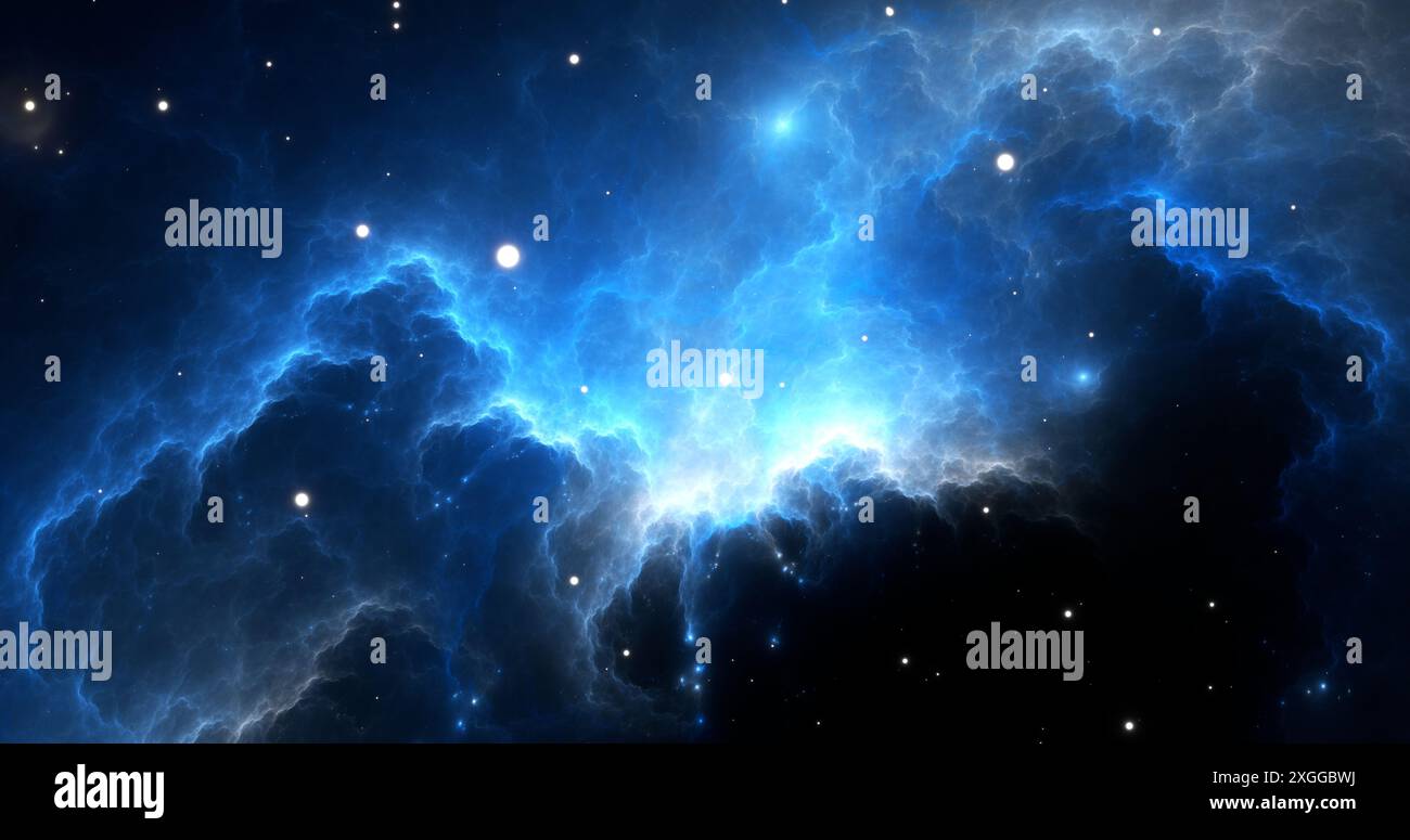 Fantasy space nebula. Giant interstellar cloud with stars. 3D ...