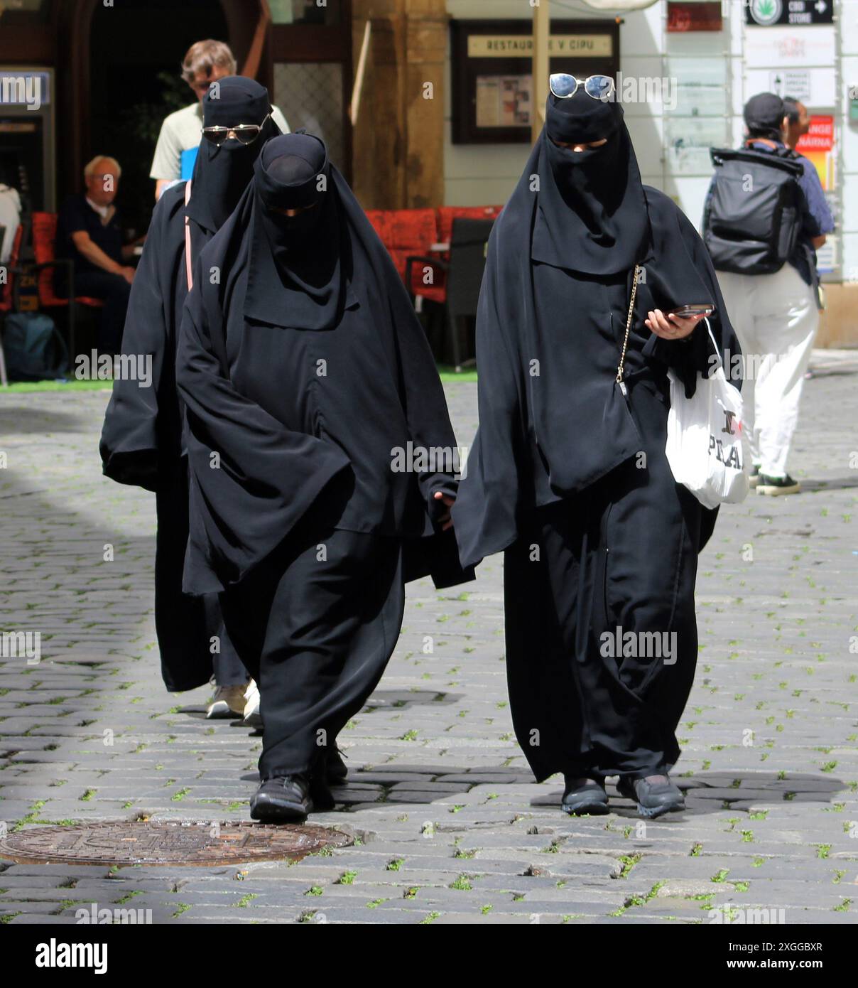 Women in niqab (tourists) in Prague, Czech Republic, July 8, 2024. (CTK ...