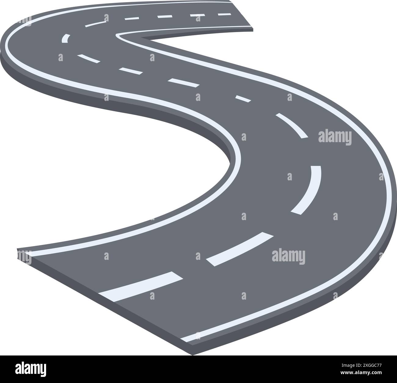 Winding road with lane markings is curving in an s shape Stock Vector ...