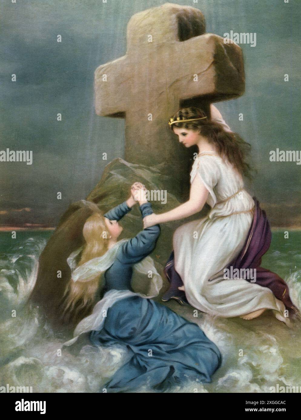 religion, Christianity, allegory, mercy, colour printing, Bautzen, 1.3. ...