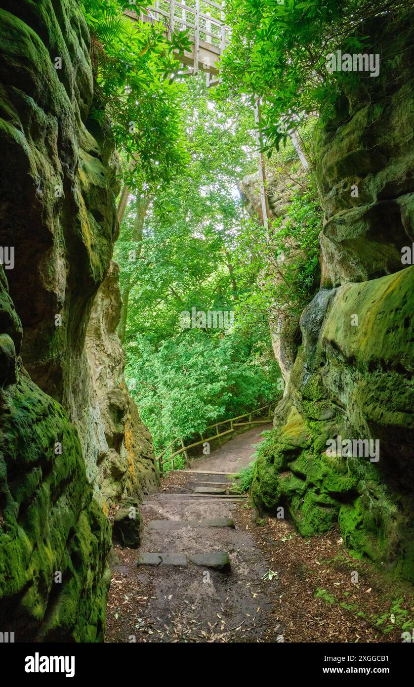 Passing under the Swiss Bridge at Hawkstone Follies, Hawkstone Park ...