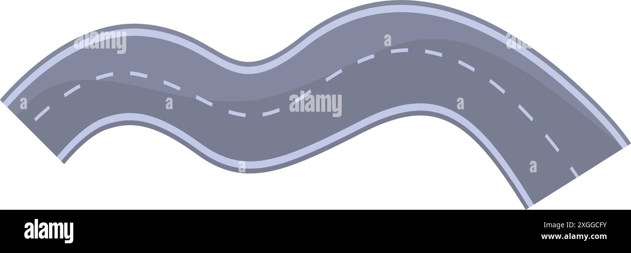 Winding road making a sharp turn through countryside Stock Vector Image ...