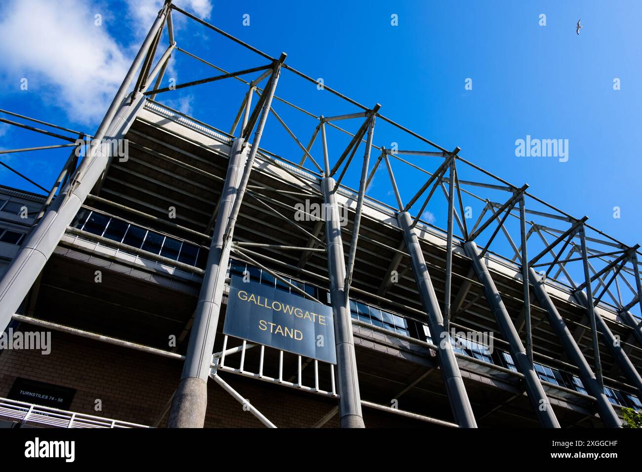 Newcastle UK: 8th June 2024: An exterior view of the Gallowgate Stand ...