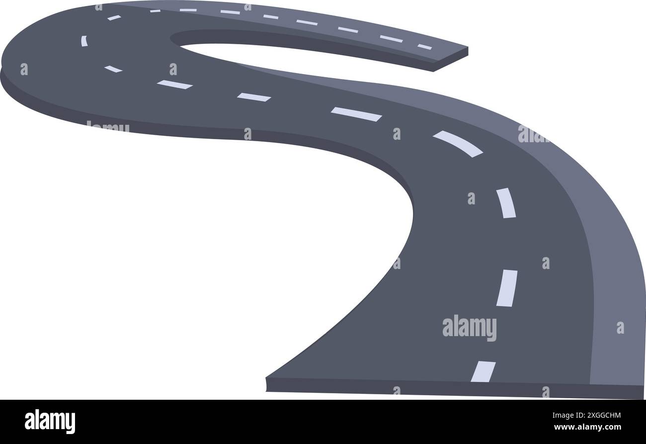 Winding road is creating an s shape through the countryside Stock ...