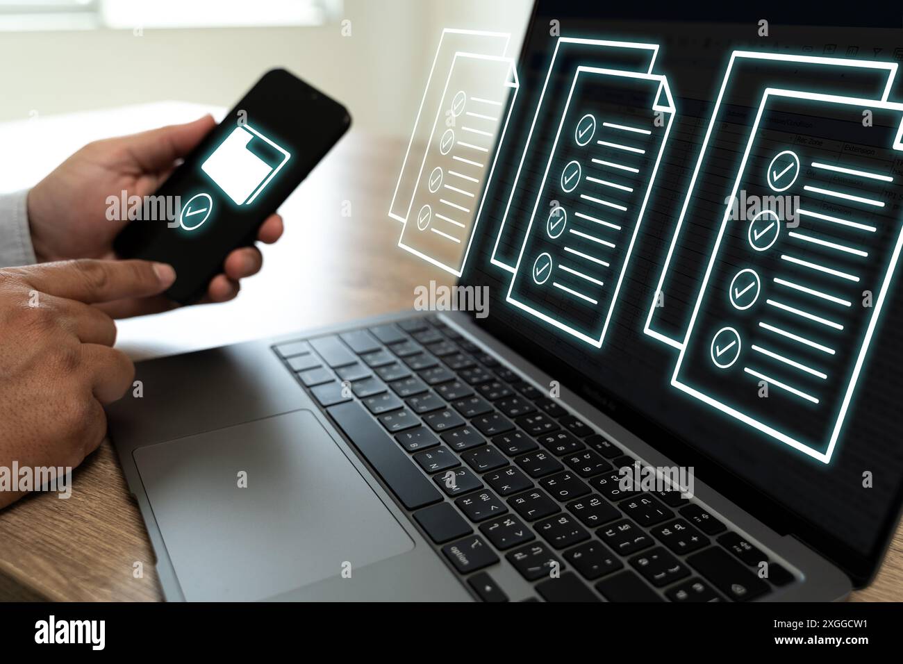 Document management businessmen check hi-res stock photography and ...