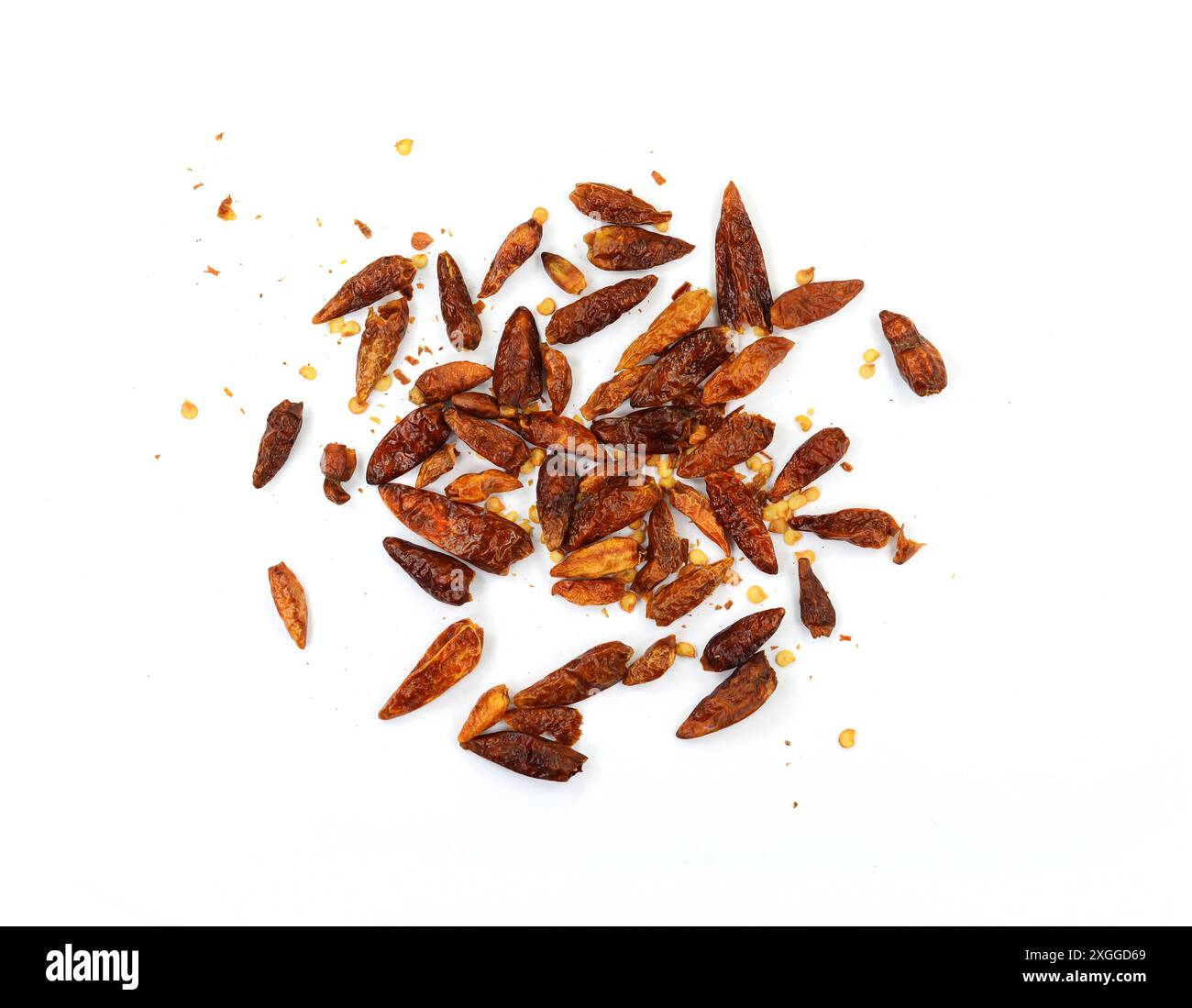 Red chilli flakes, Hot crushed red cayenne pepper flakes scattered over ...