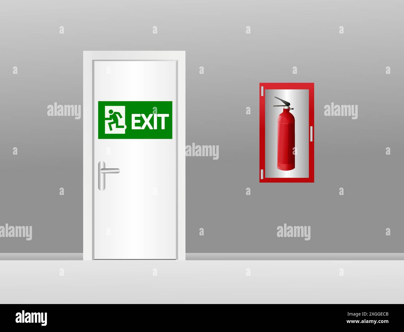 Illuminated emergency exit sign Stock Vector Images - Alamy