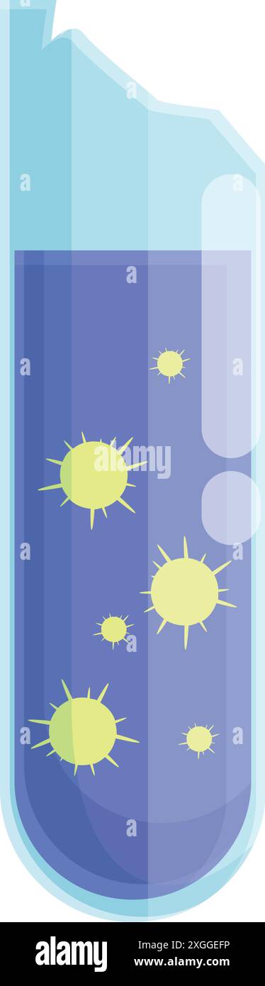 Laboratory test tube containing bacteria growing in a blue liquid ...