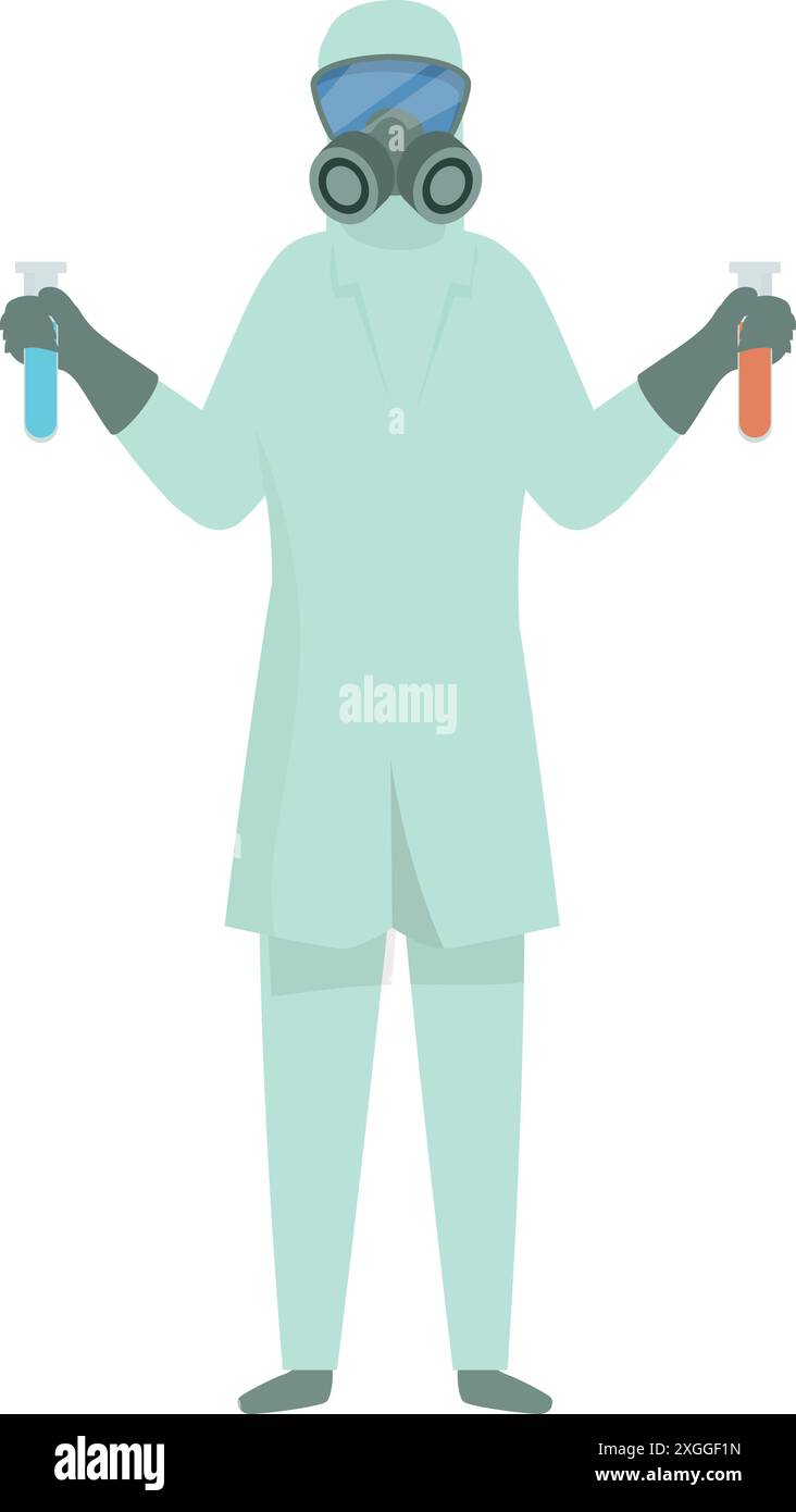 Scientist is conducting research in a lab while wearing a protective ...