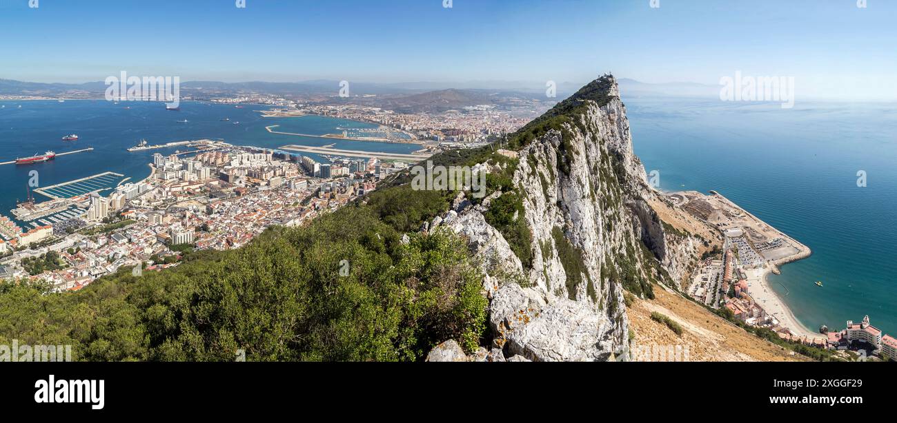 Panorama of The Rock of Gibraltar on a Beautiful Summer Day Stock Photo ...