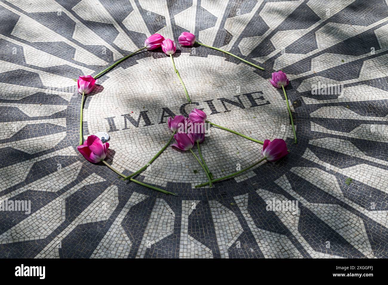 Imagine Memorial in Strawberry Fields Central Park New York Stock Photo ...