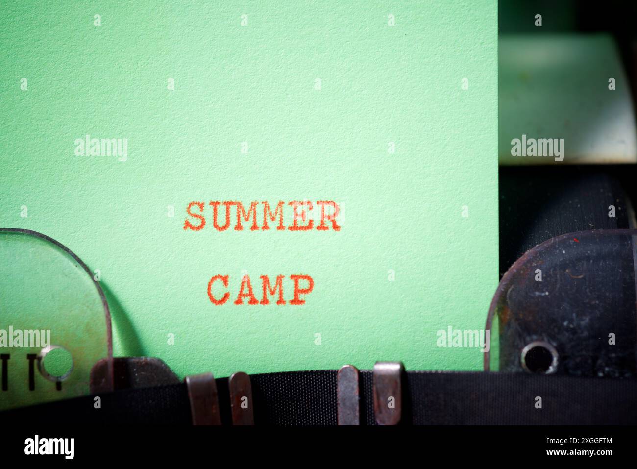 Summer camp text written with a typewriter Stock Photo - Alamy